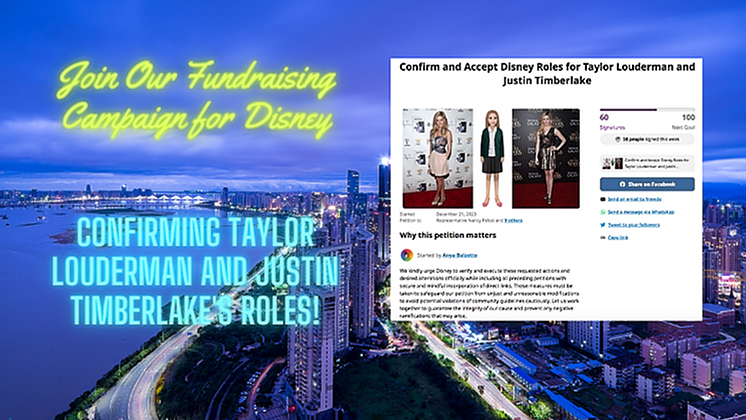 Support Confirm Taylor Louderman and Justin Timberlake's Disney Roles on Chuffed.org