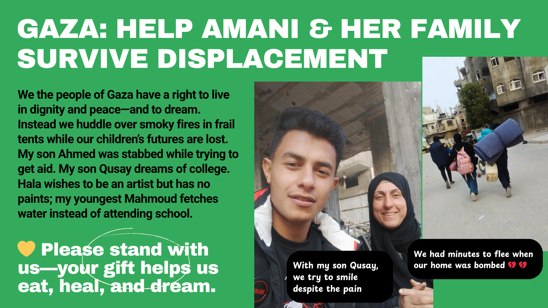 URGENT: Help Amani's family survive and rebuild in Gaza | Chuffed | Non ...