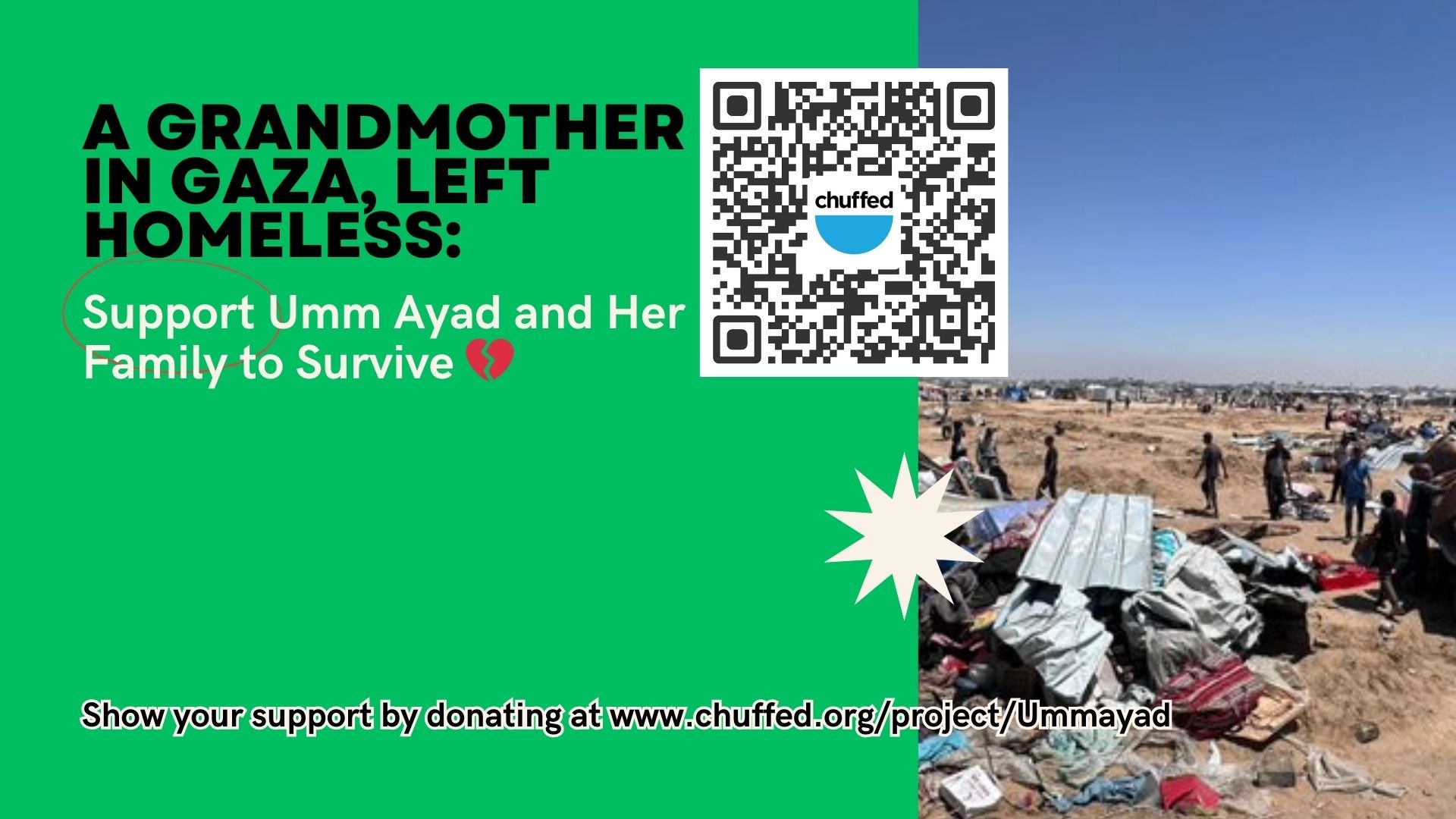 A Grandmother in Gaza Left Homeless 💔Help Umm Ayad & Her Family ...