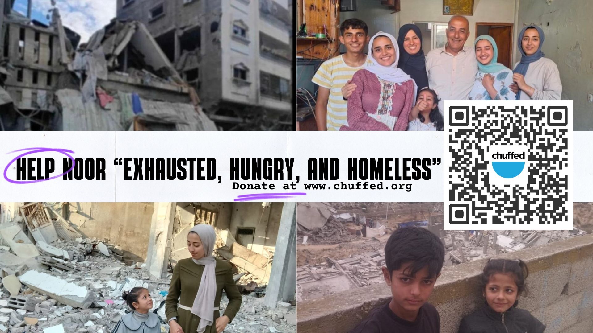 💔 Noor’s Story from Gaza: “Exhausted, Hungry, and Homeless” | Chuffed | Non-profit charity and ...