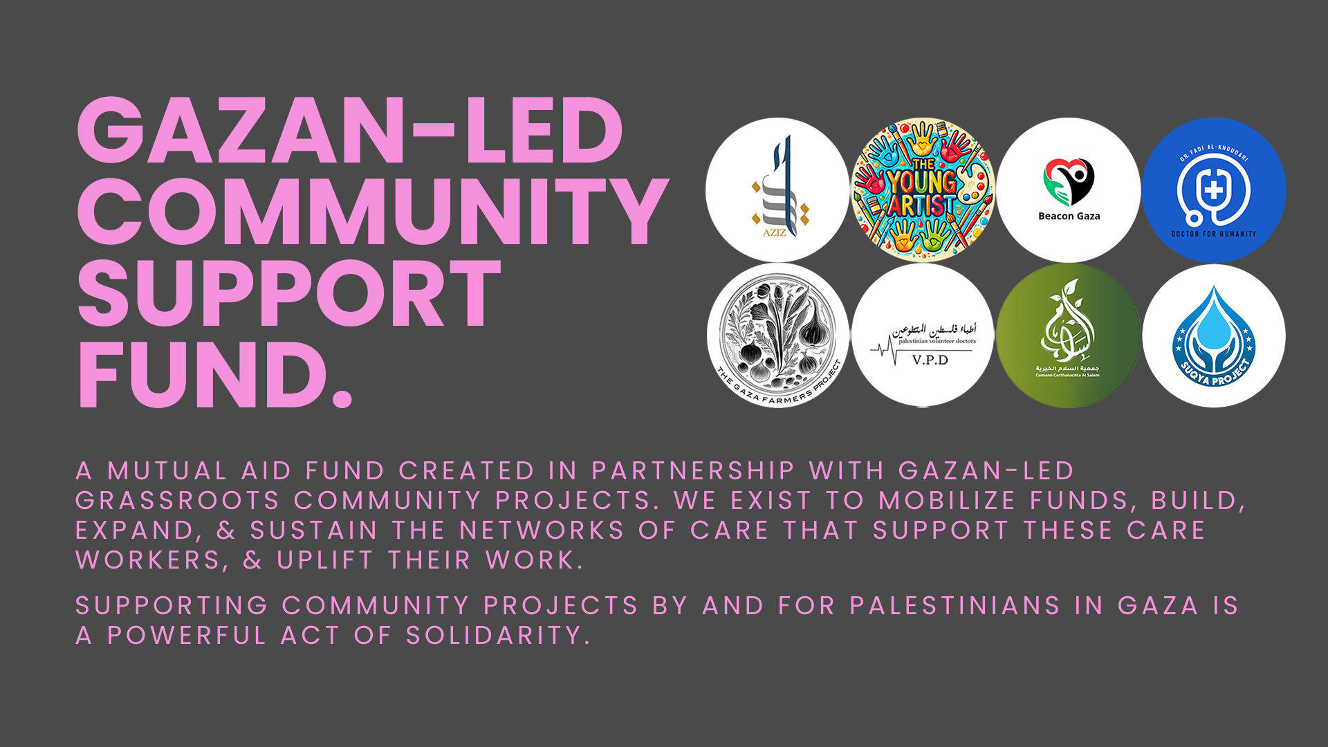 Gazan-led Community Support Fund | Chuffed | Non-profit charity and ...